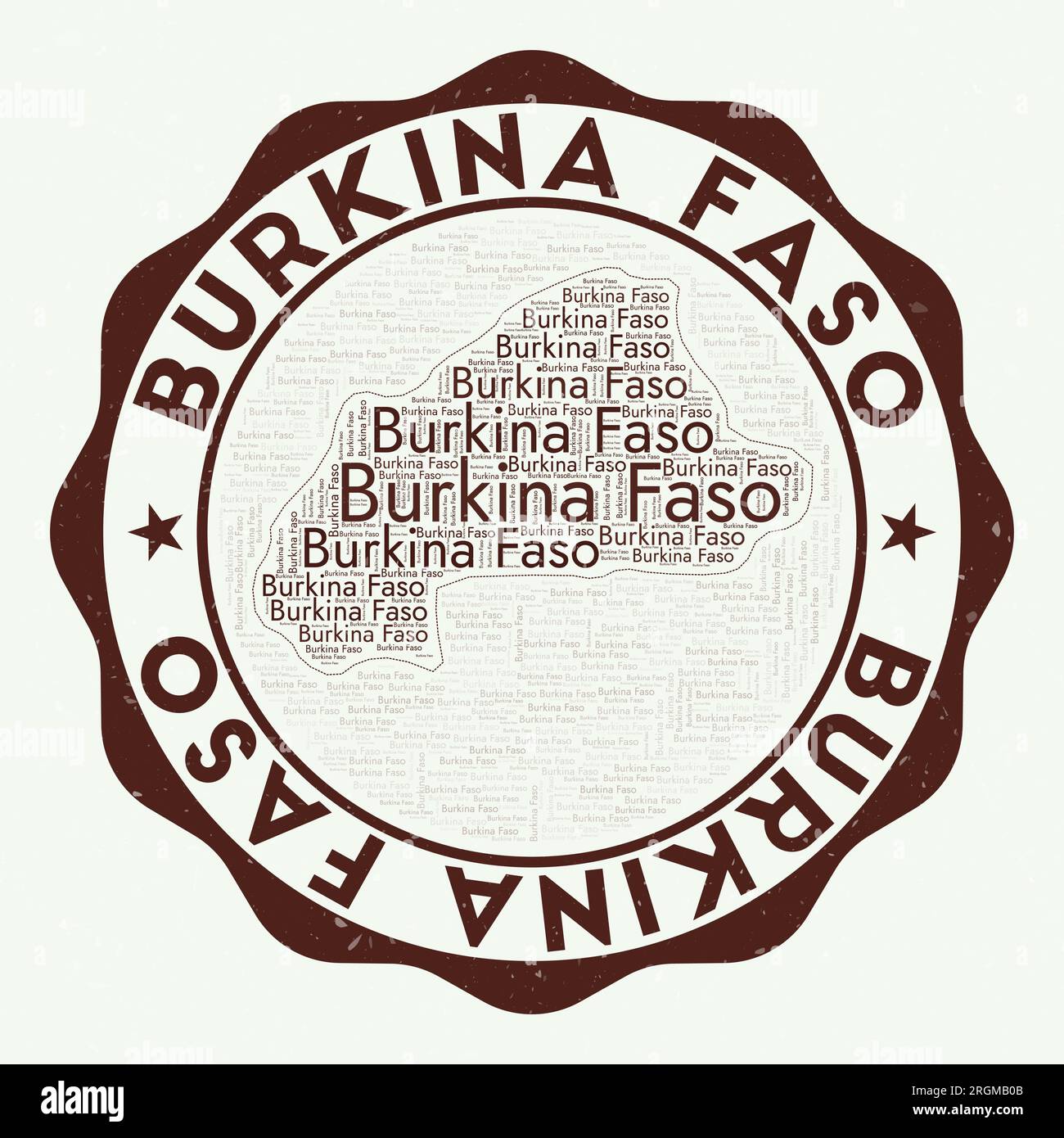 Burkina Faso logo. Beautiful country badge with word cloud in the shape ...