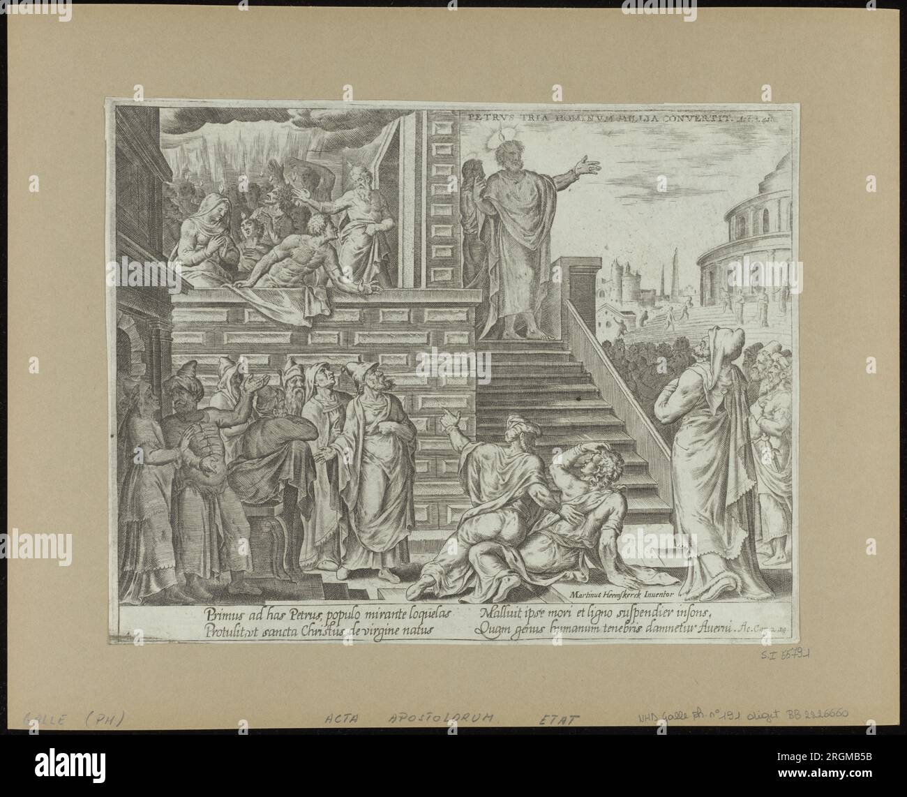 St Peter Preaching In Jerusalem 1575 by Maarten van Heemskerck Stock ...