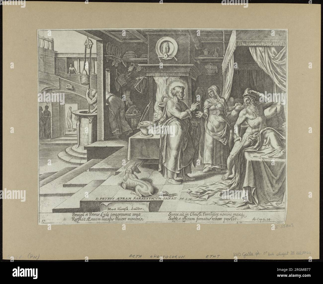 St Peter Healing Aeneas at Lydda 1575 by Maarten van Heemskerck Stock ...