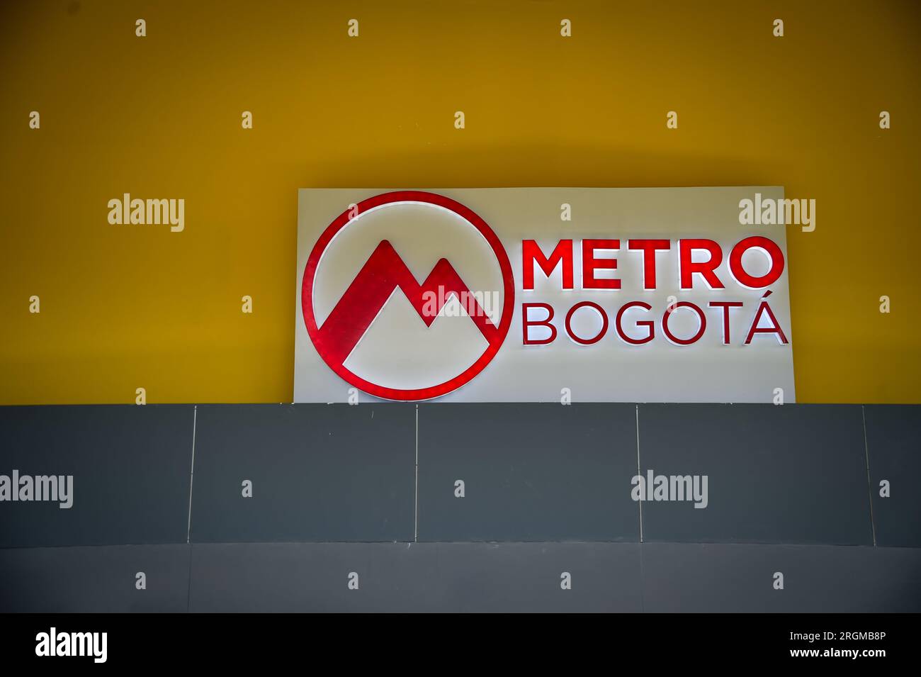 Bogota, Colombia. 10th Aug, 2023. The Logo of Bogota's Metro System ...