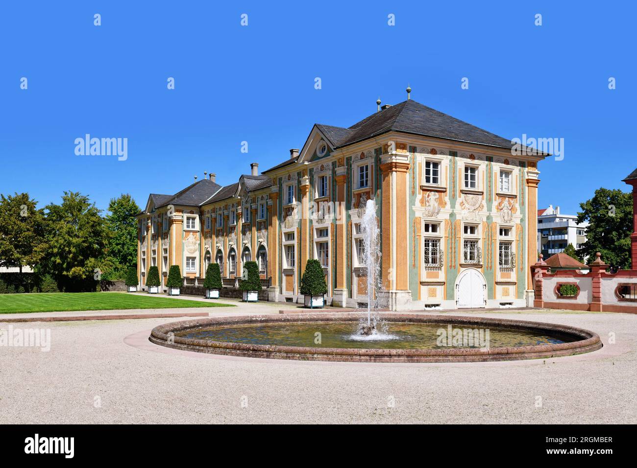 Bruchsal, Germany - August 2023: Adjoining building of Baroque castle ...