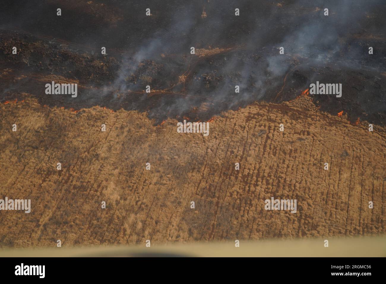 Maui, Hawaii, USA. 10th Aug, 2023. An aerial view from a CH47 Chinook ...
