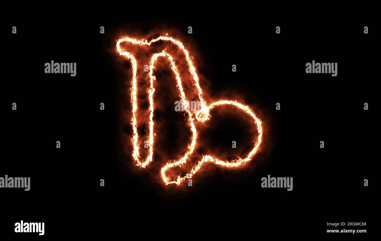 Zodiac sign on fire. Computer generated 3d render Stock Photo - Alamy