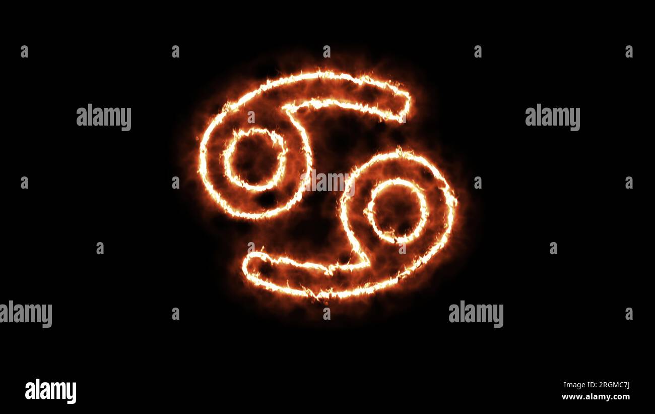 Zodiac sign on fire. Computer generated 3d render Stock Photo - Alamy