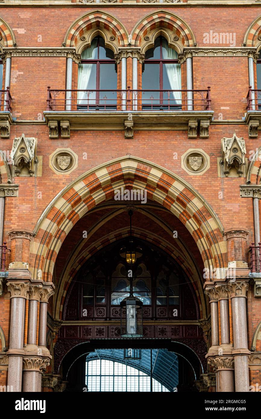 Architectural details, St Pancras Renaissance London Hotel, Euston Road ...