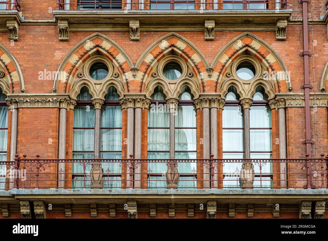 Architectural details, St Pancras Renaissance London Hotel, Euston Road ...