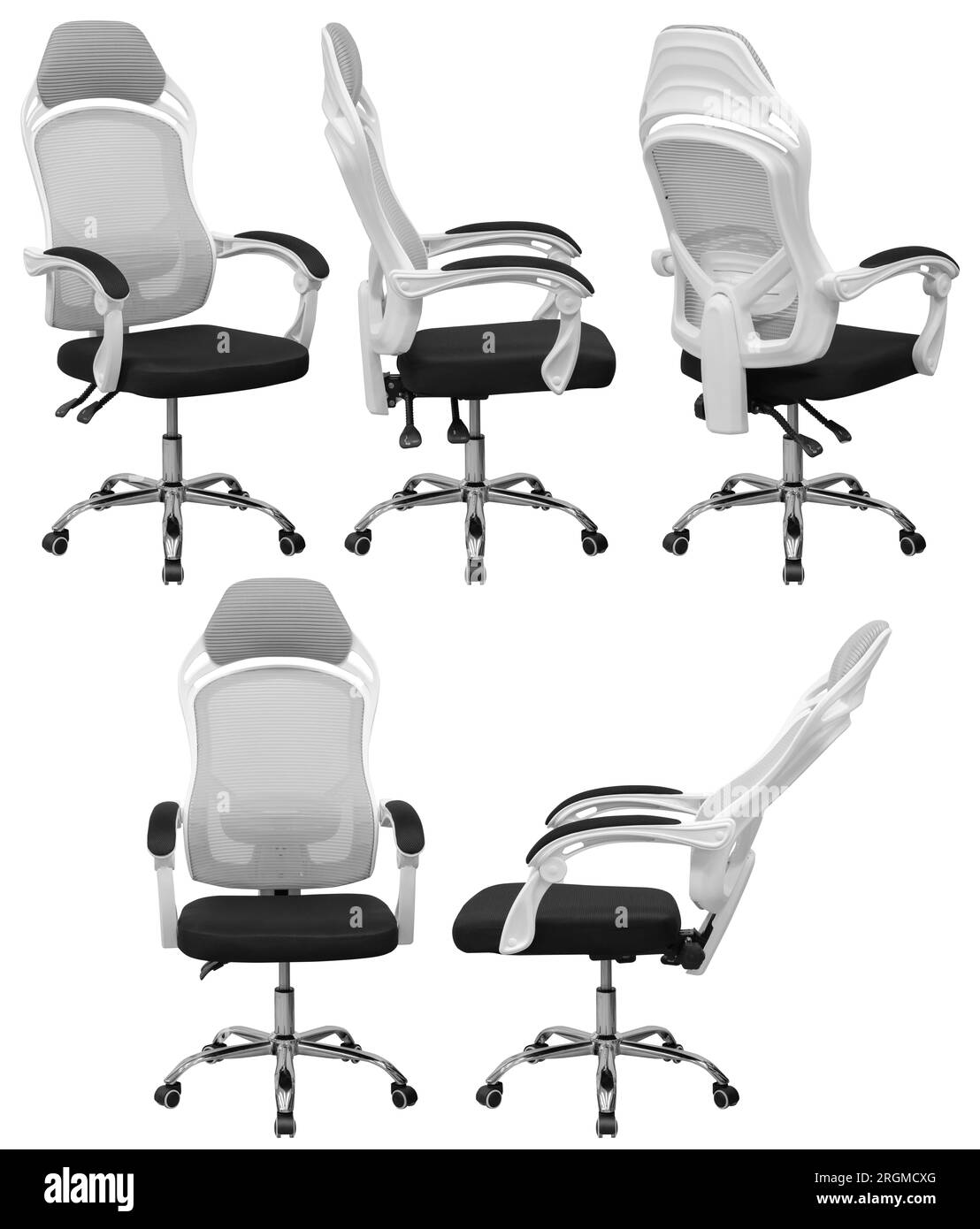 Modern office computer chair. With mesh back and adjustable. Interior ...
