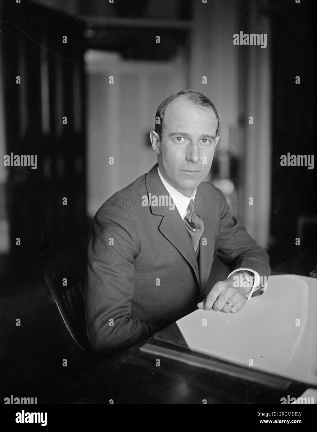 Ferdinand L. Mayer sitting at a desk ca. 1922 Stock Photo - Alamy