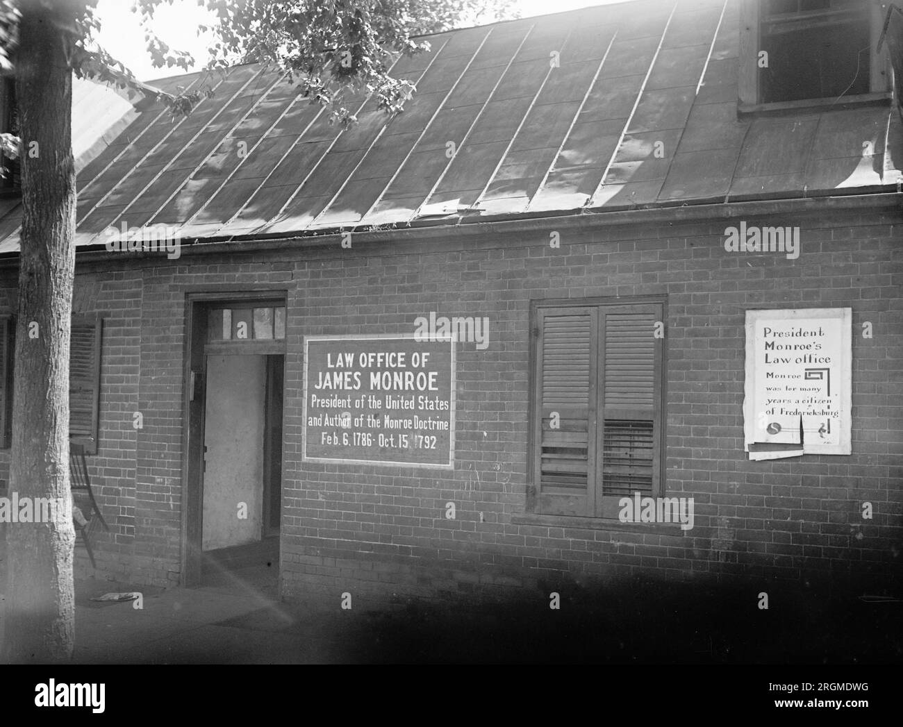 Exterior of the Law office of James Monroe ca. 1922 Stock Photo - Alamy