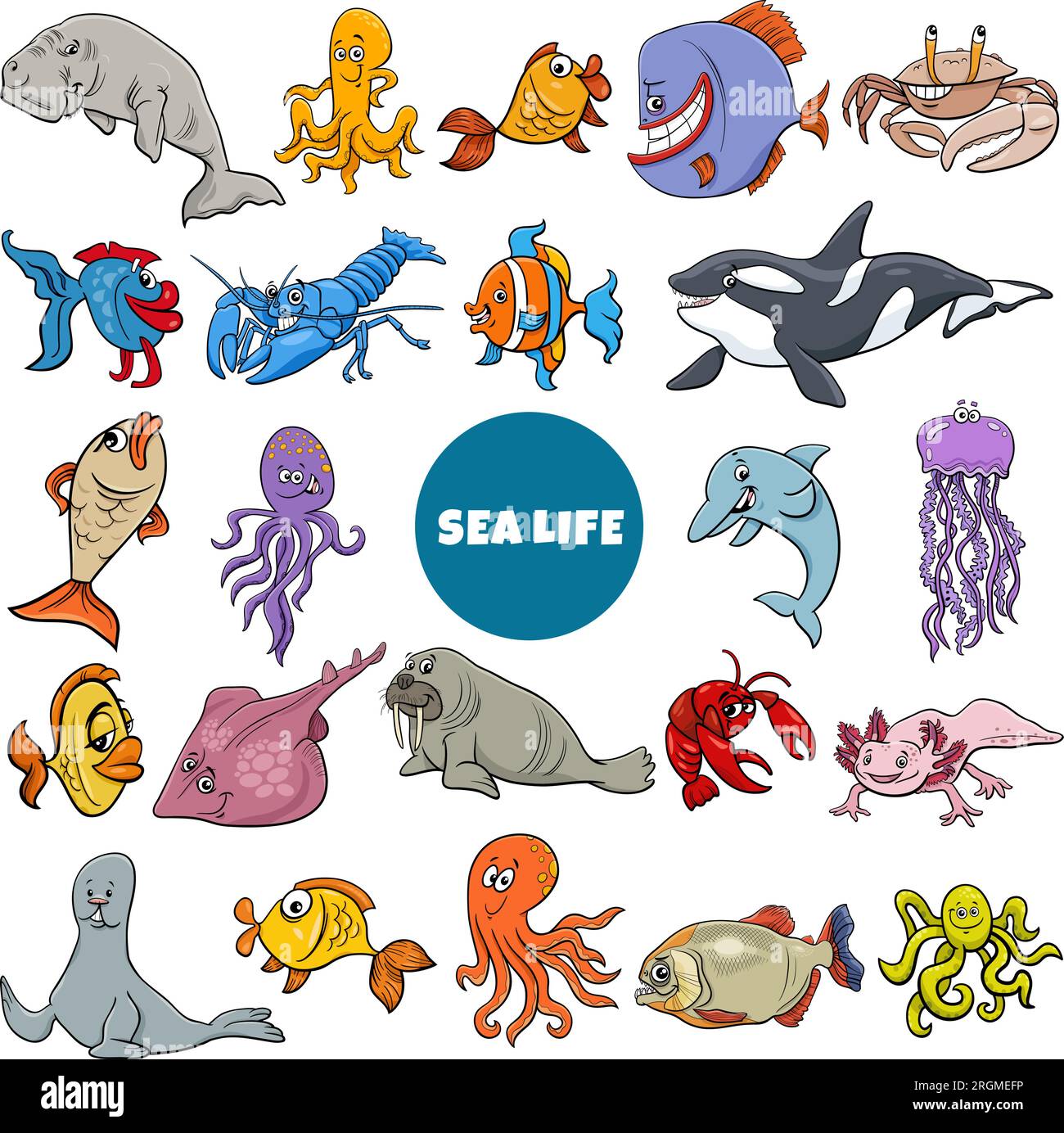 Cartoon marine animals Cut Out Stock Images & Pictures - Alamy