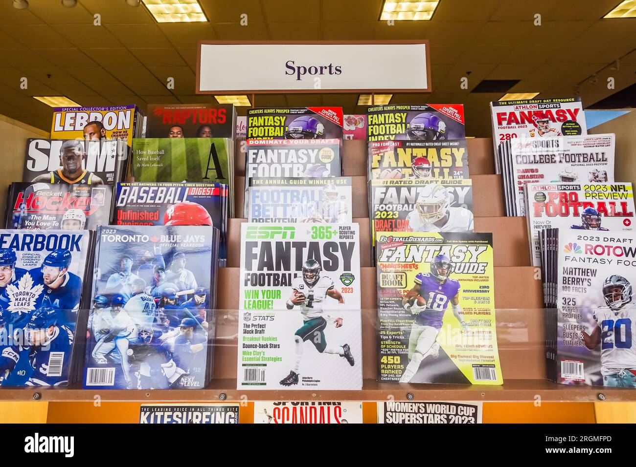 Sports magazine rack hi-res stock photography and images - Alamy