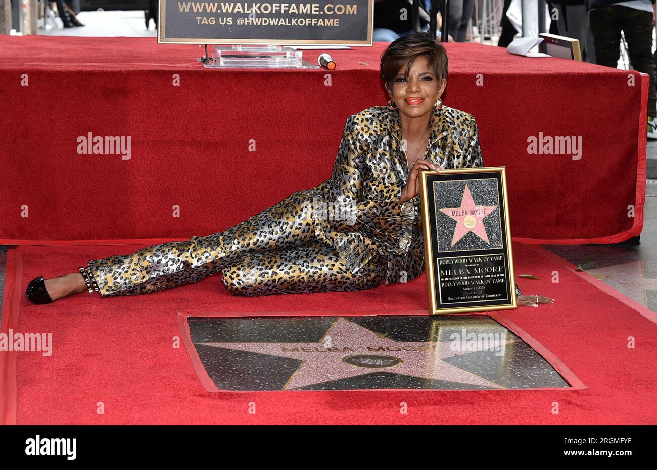 Actress and singer Melba Moore poses with her star on the Hollywood ...