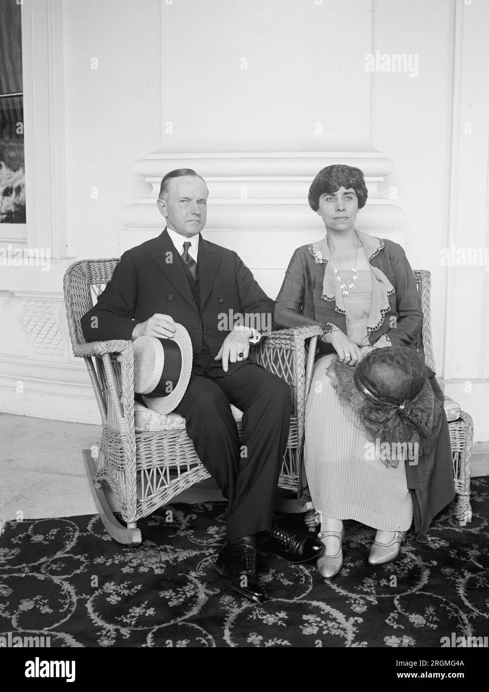 President Coolidge and Mrs. Coolidge ca. 1924 Stock Photo - Alamy