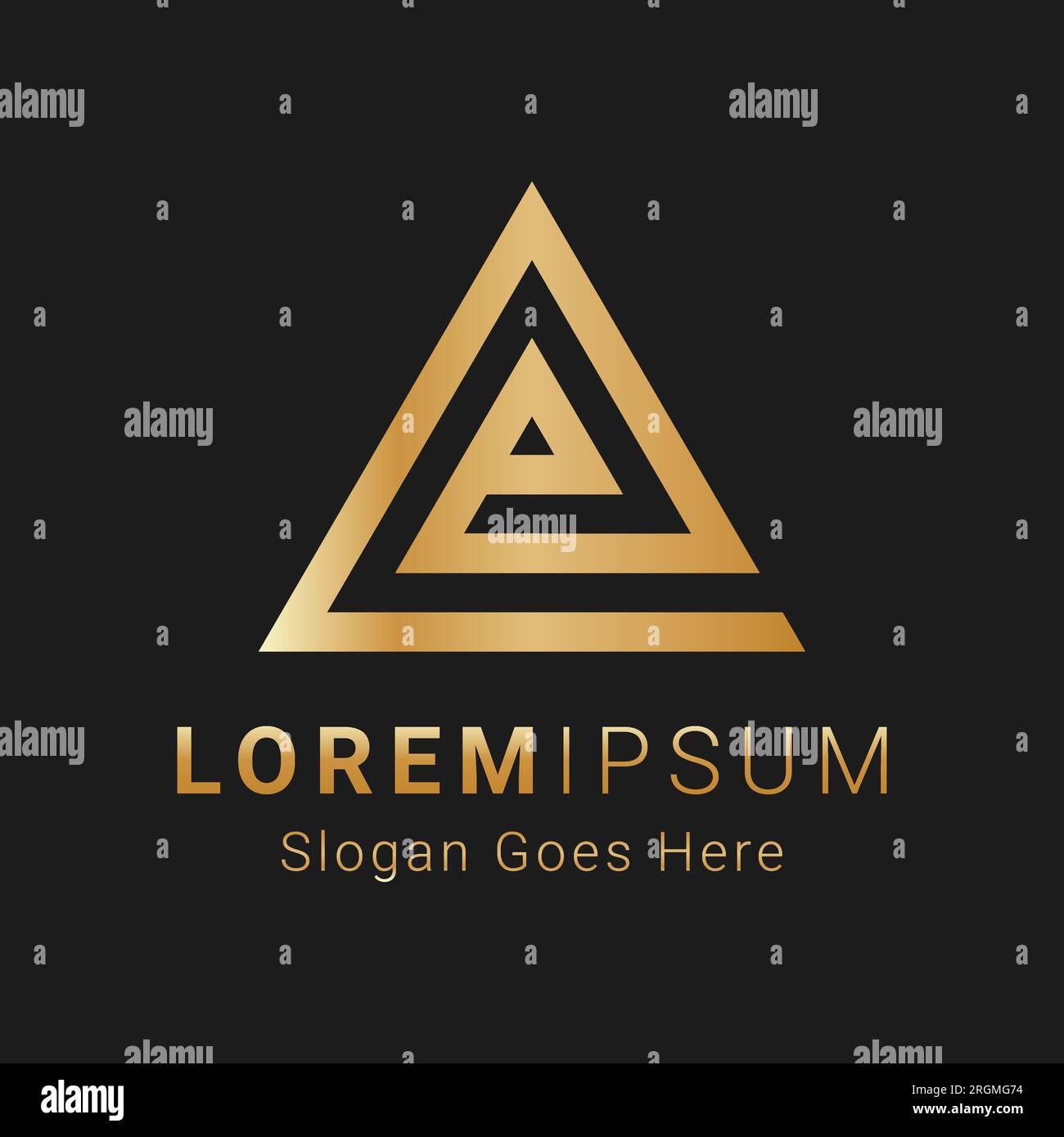 Luxury Initial Letter E Monogram Text Letter Logo Design E with Triangle Shape Stock Vector ...