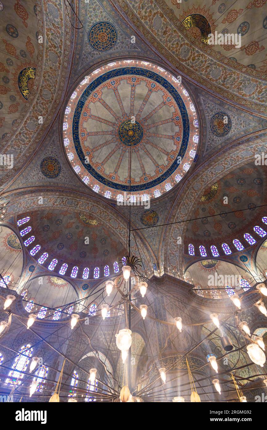 Islamic architecture background photo. Blue Mosque interior. Istanbul ...