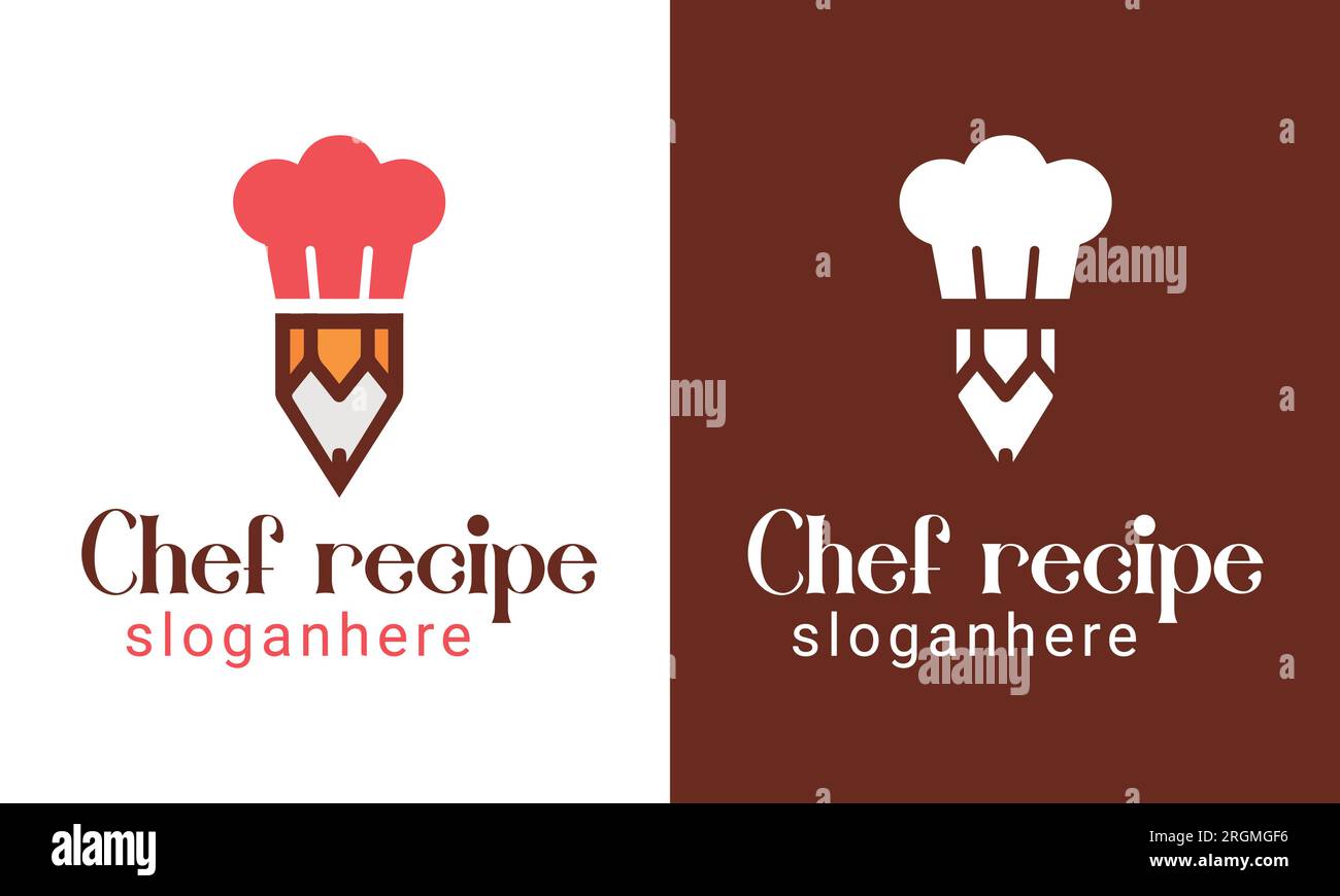 Chef Recipe Logo Design Chef Cap with Pencil Logotype Stock Vector ...