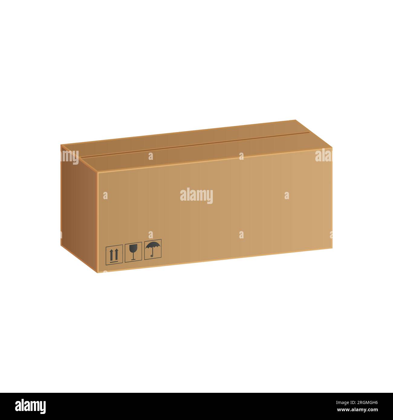 Cardboard box realistic vector illustration isolated on white ...