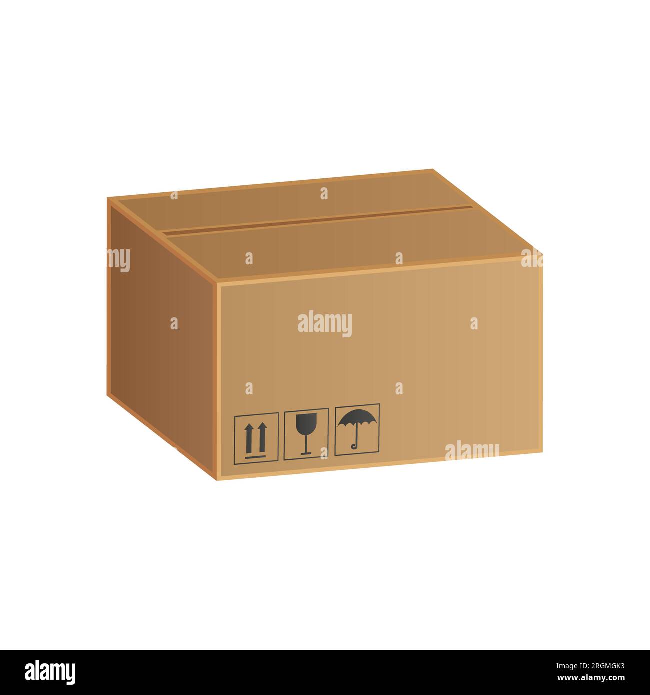 Cardboard box realistic vector illustration isolated on white ...