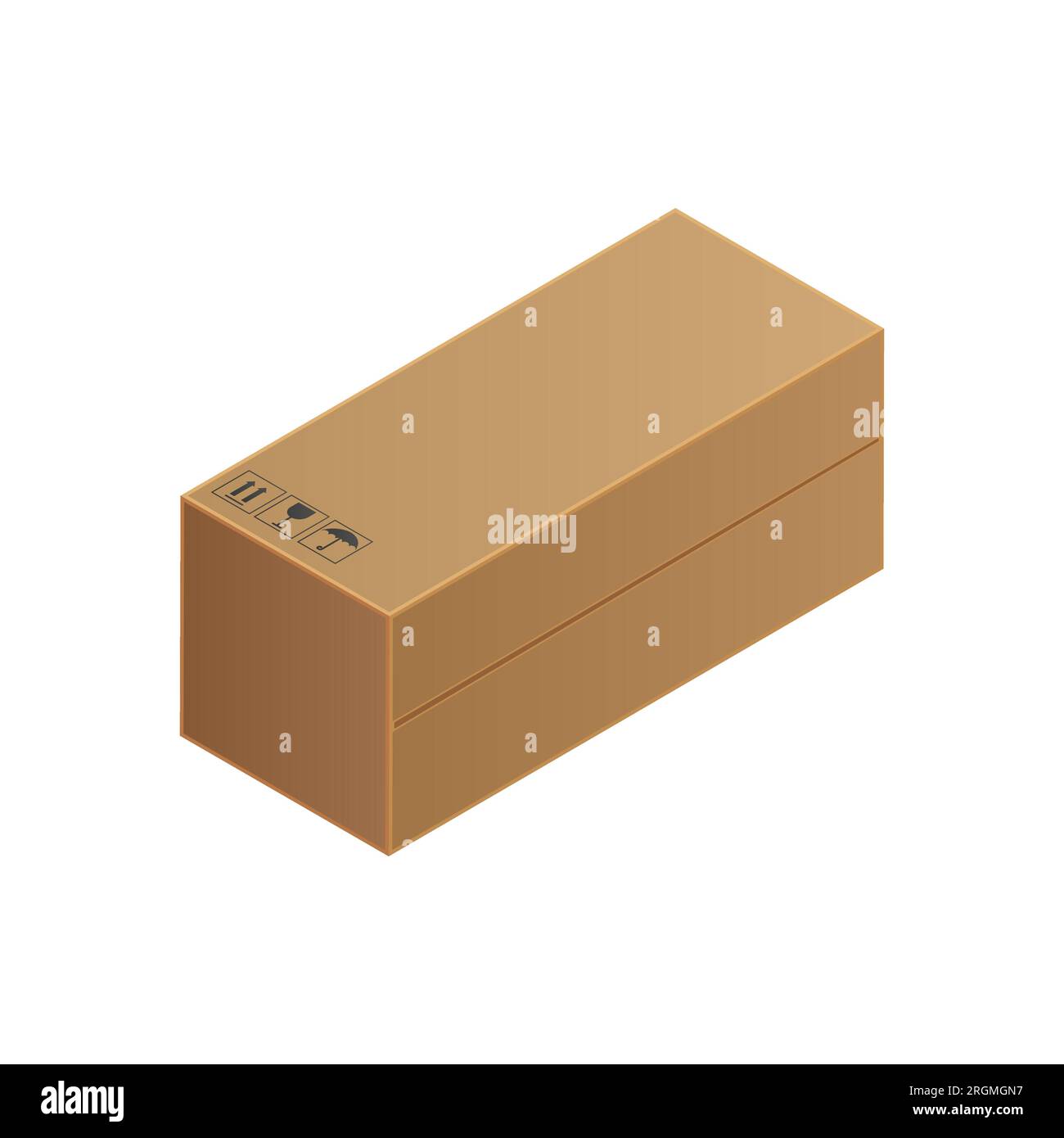 Cardboard box realistic vector illustration isolated on white ...