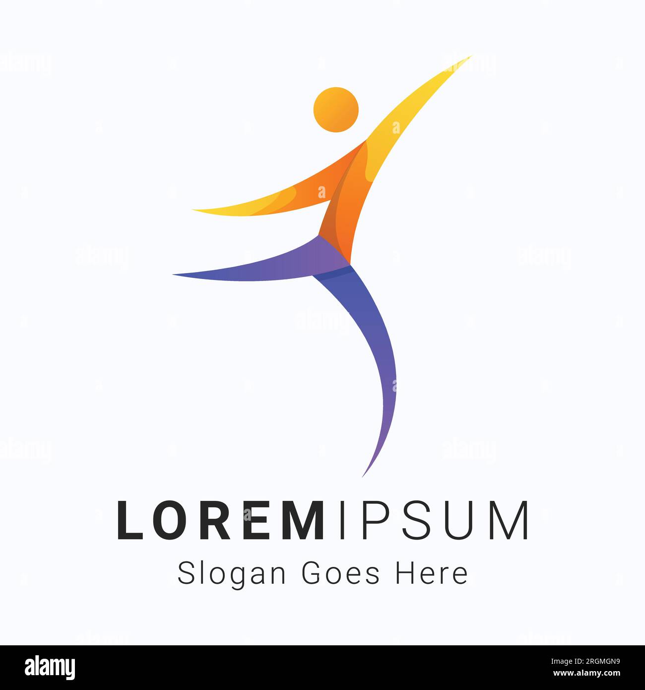 abstract human posture dance sports logo vector template for your brand ...