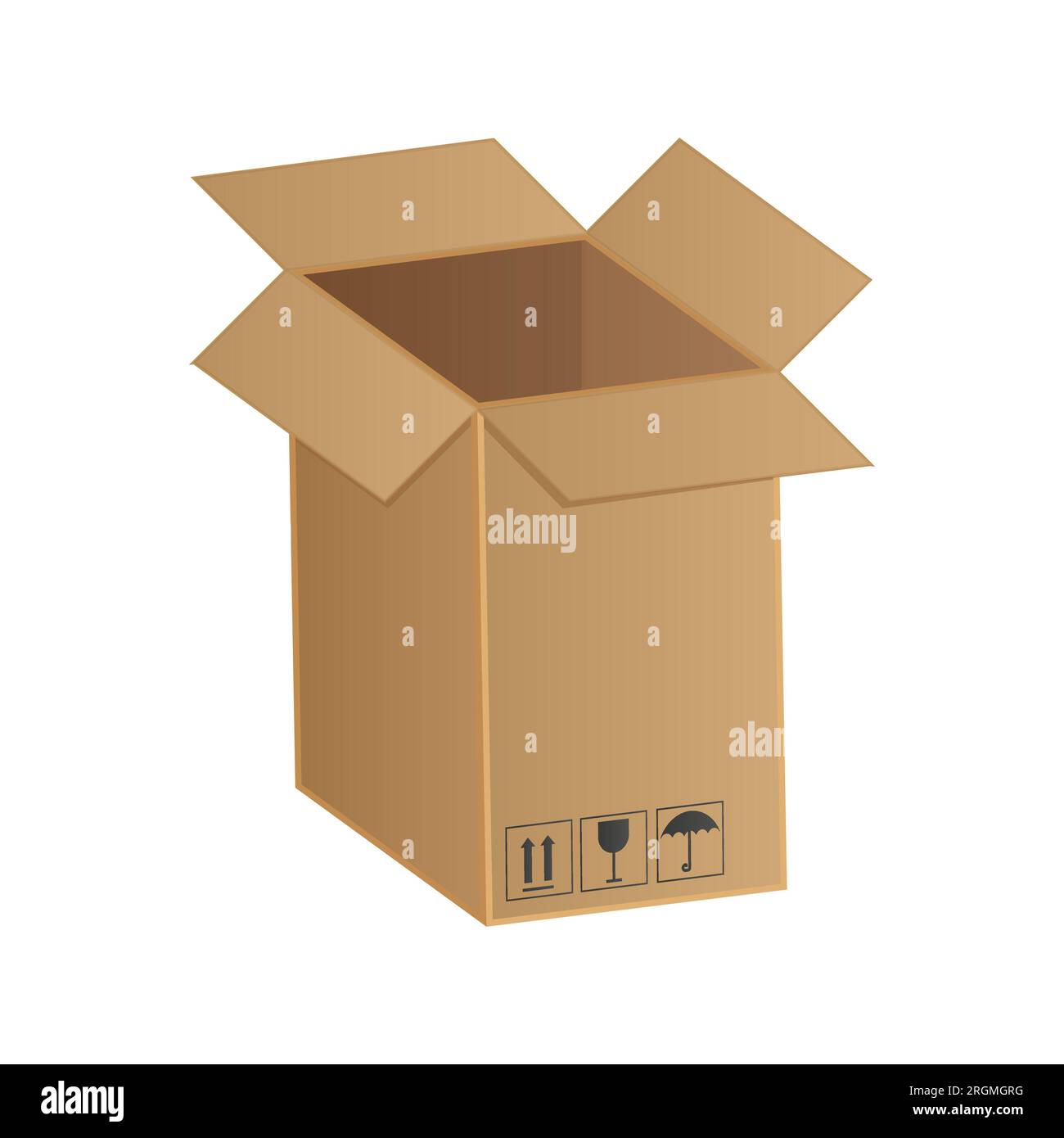 Cardboard box realistic vector illustration isolated on white ...
