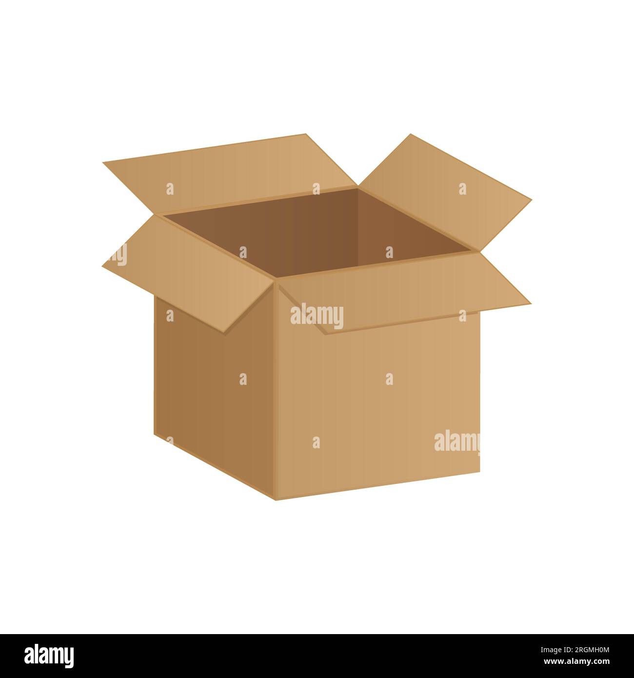 Cardboard box realistic vector illustration isolated on white ...