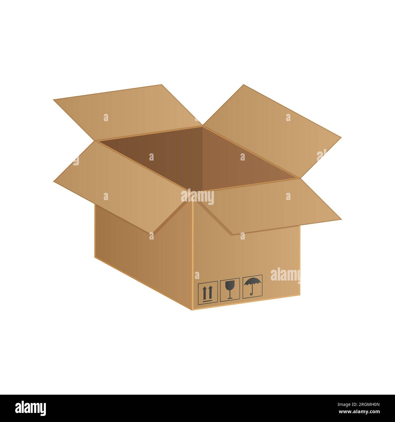 Cardboard box realistic vector illustration isolated on white ...