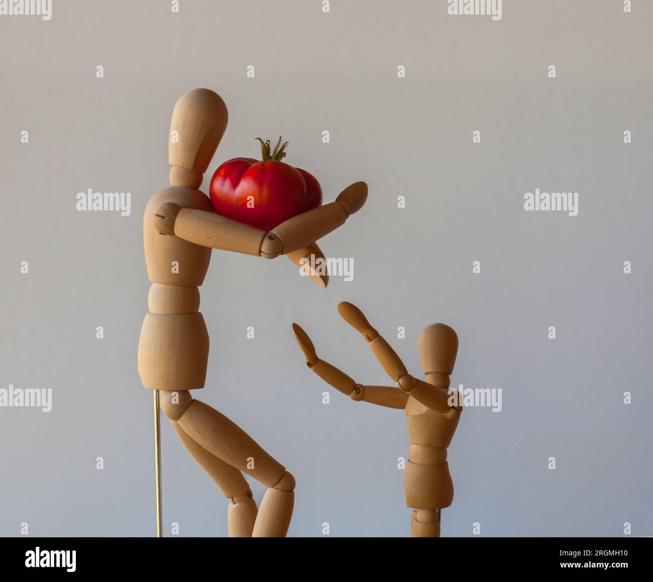 World food crisis concept. Metaphorical narration with wooden model ...