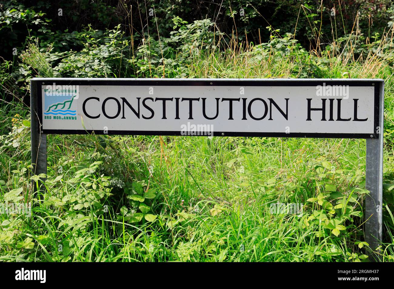 Sign for Constitution Hill, Cowbridge. Taken August 2023. cym Stock ...