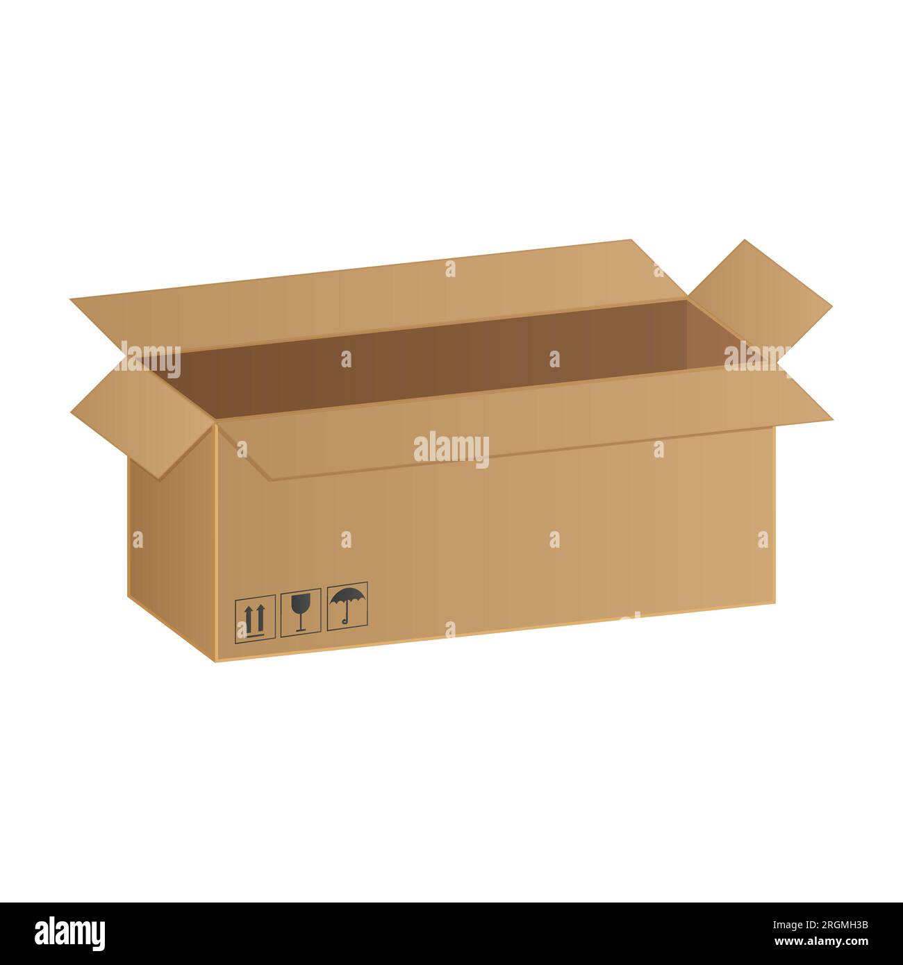 Cardboard box realistic vector illustration isolated on white ...