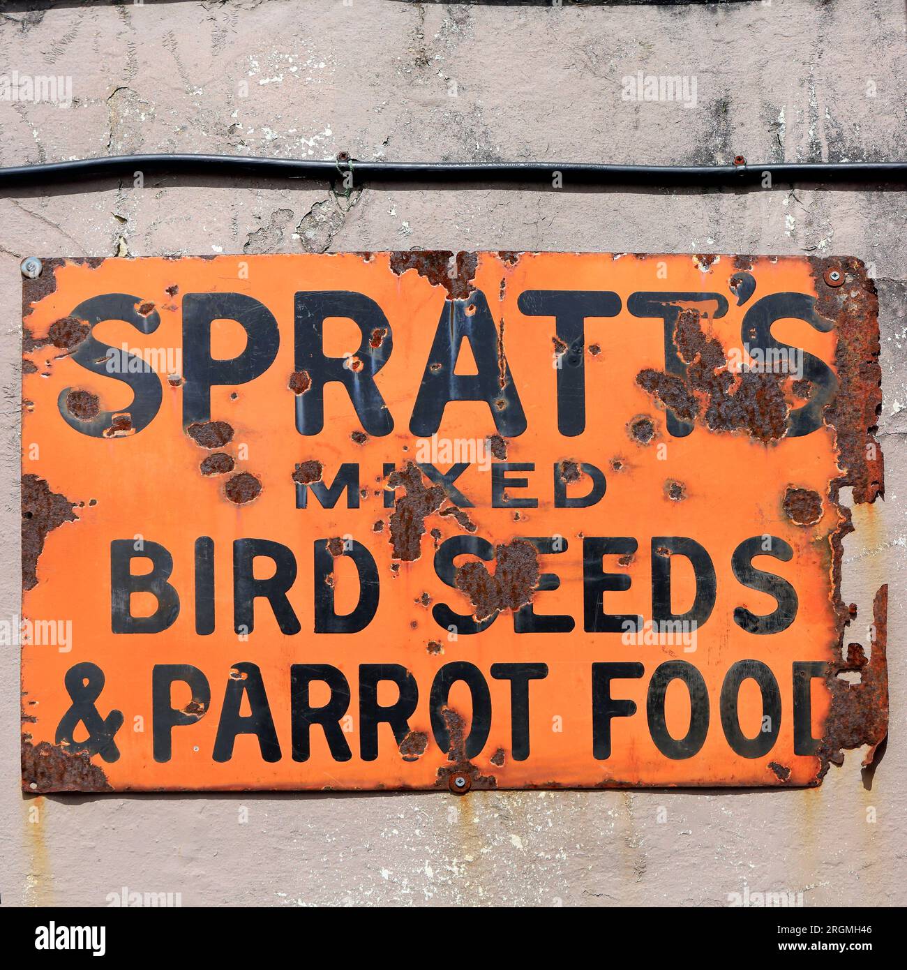 Spratt's Mixed Bird Seeds and Parrot Food - vintage metal sign. Taken ...