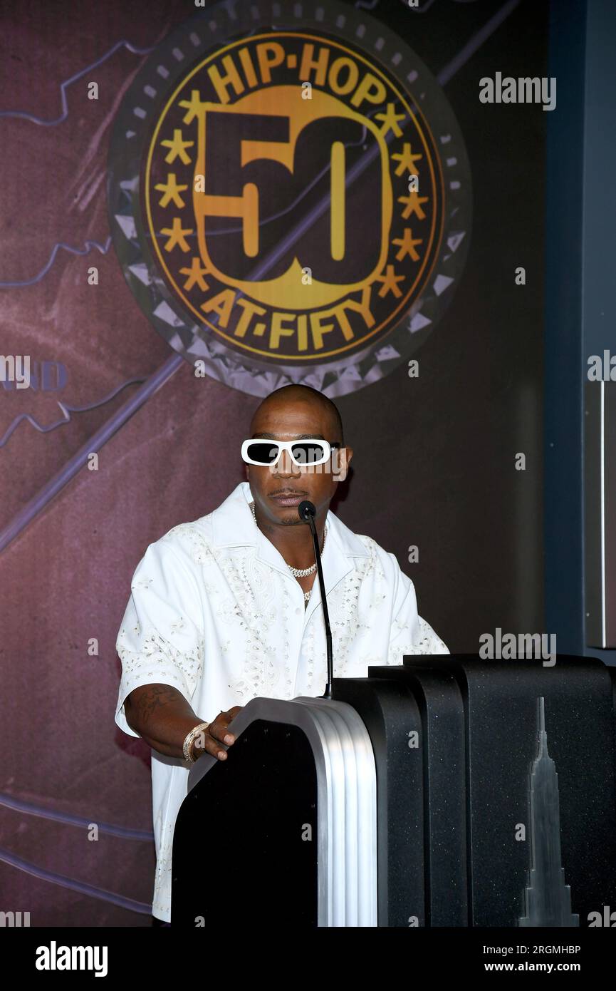 New York, USA. 10th Aug, 2023. Ja Rule attends the lighting ceremony of ...