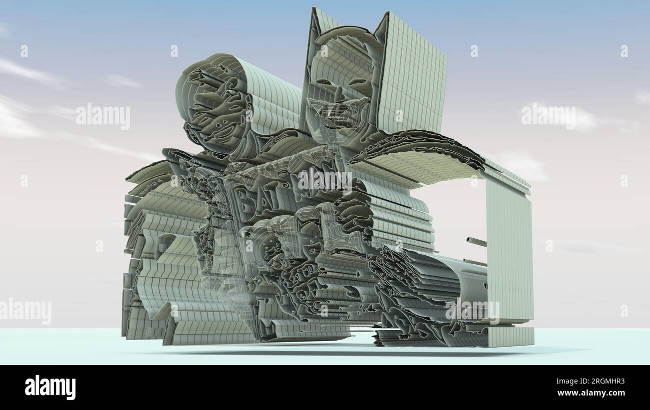 Illustration of Batman, friends, and foes Stock Photo - Alamy