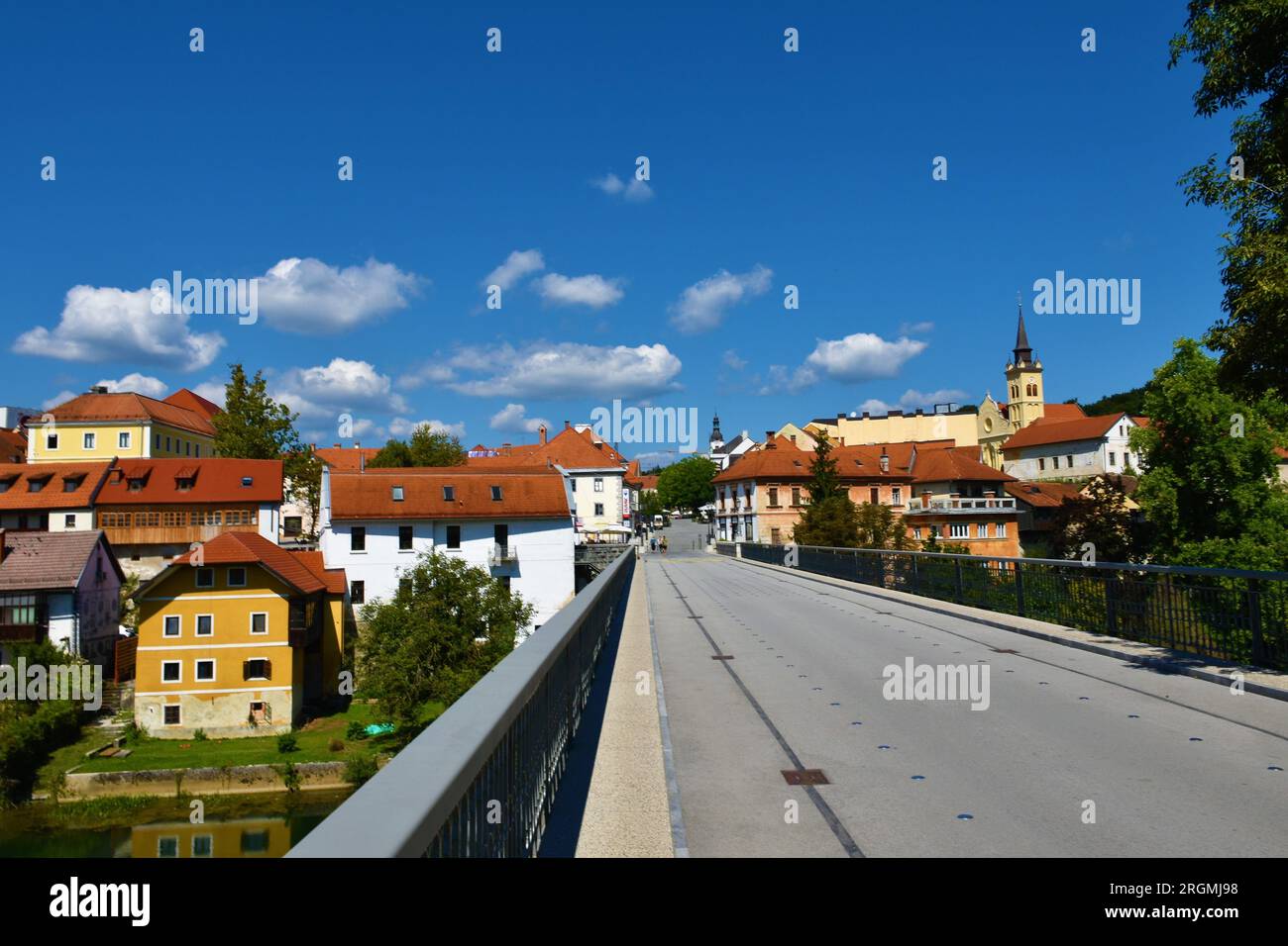 Bridge leading into the old town of Novo Mesto, Dolenjska, Slovenia ...