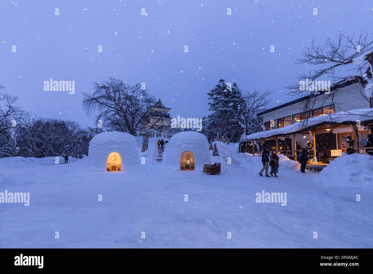 Kamakura, local winter festival, snow dome(igloo), water god's shrine ...