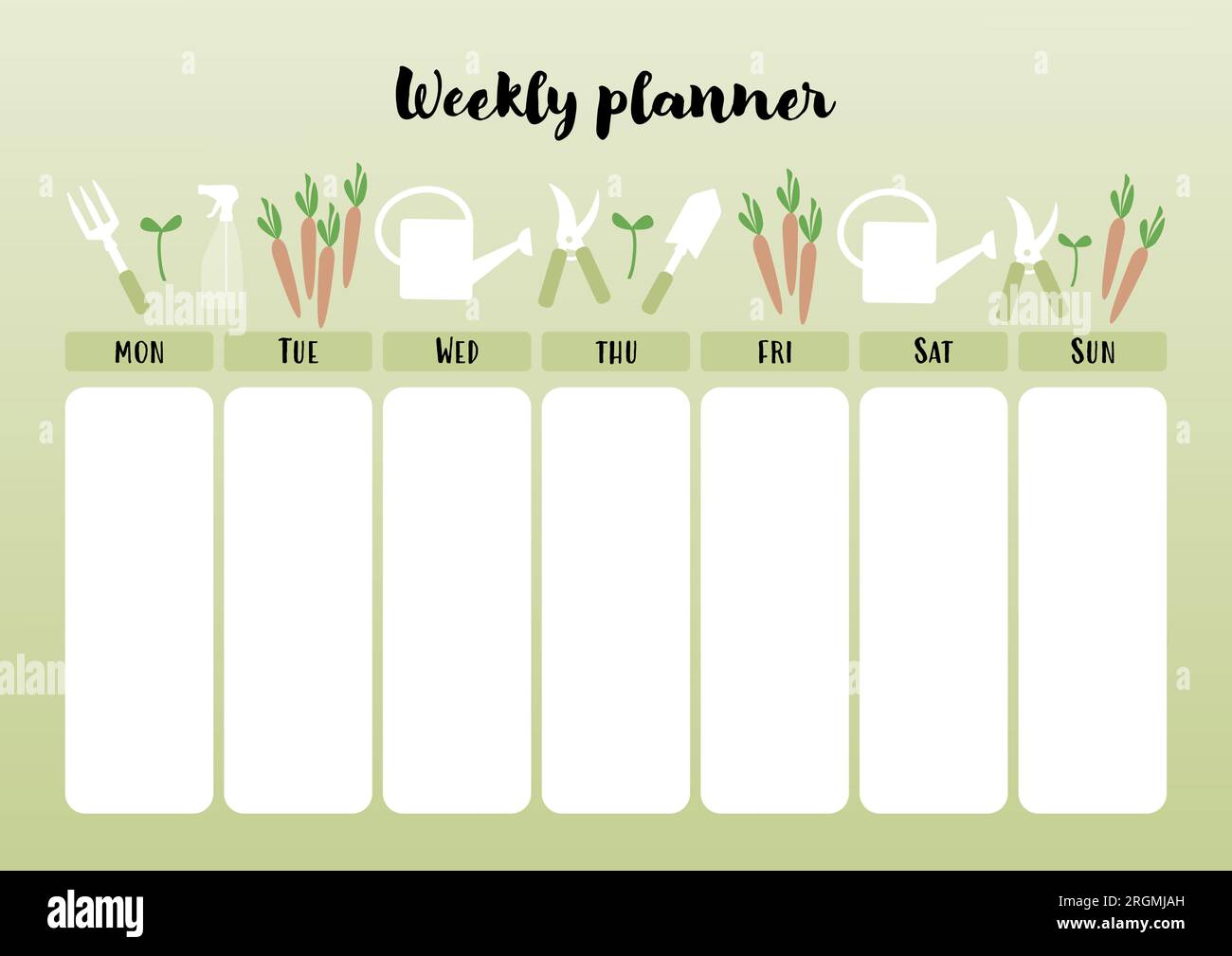 Weekly planner with gardening theme Stock Vector Image & Art - Alamy