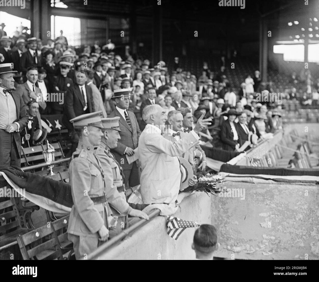 Warren G. Harding at a ball game ca. 1921 Stock Photo - Alamy