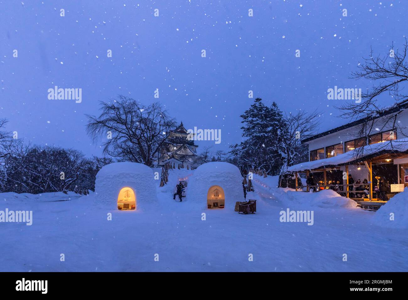 Kamakura, local winter festival, snow dome(igloo), water god's shrine ...