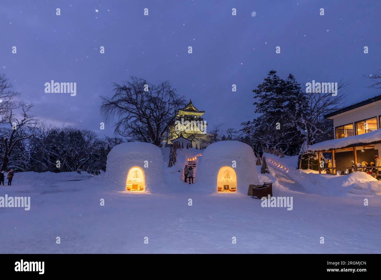 Kamakura, local winter festival, snow dome(igloo), water god's shrine ...