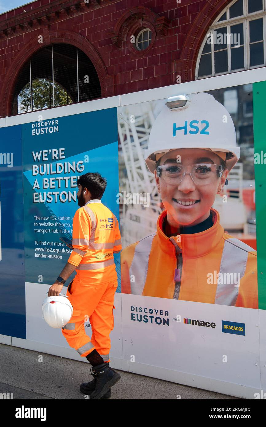 Euston, London, UK. 10th August, 2023. Work on the HS2 High Speed Rail ...