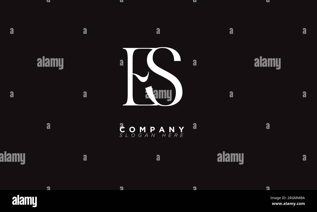 Initial es logo vector vectors Black and White Stock Photos & Images ...