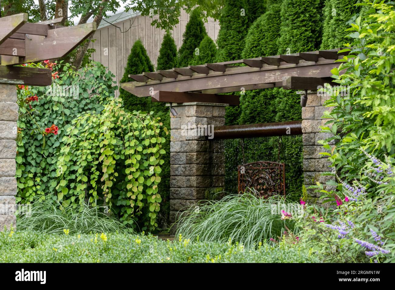 Landscape architecture featuring waterfalls and perennials for backyard ...