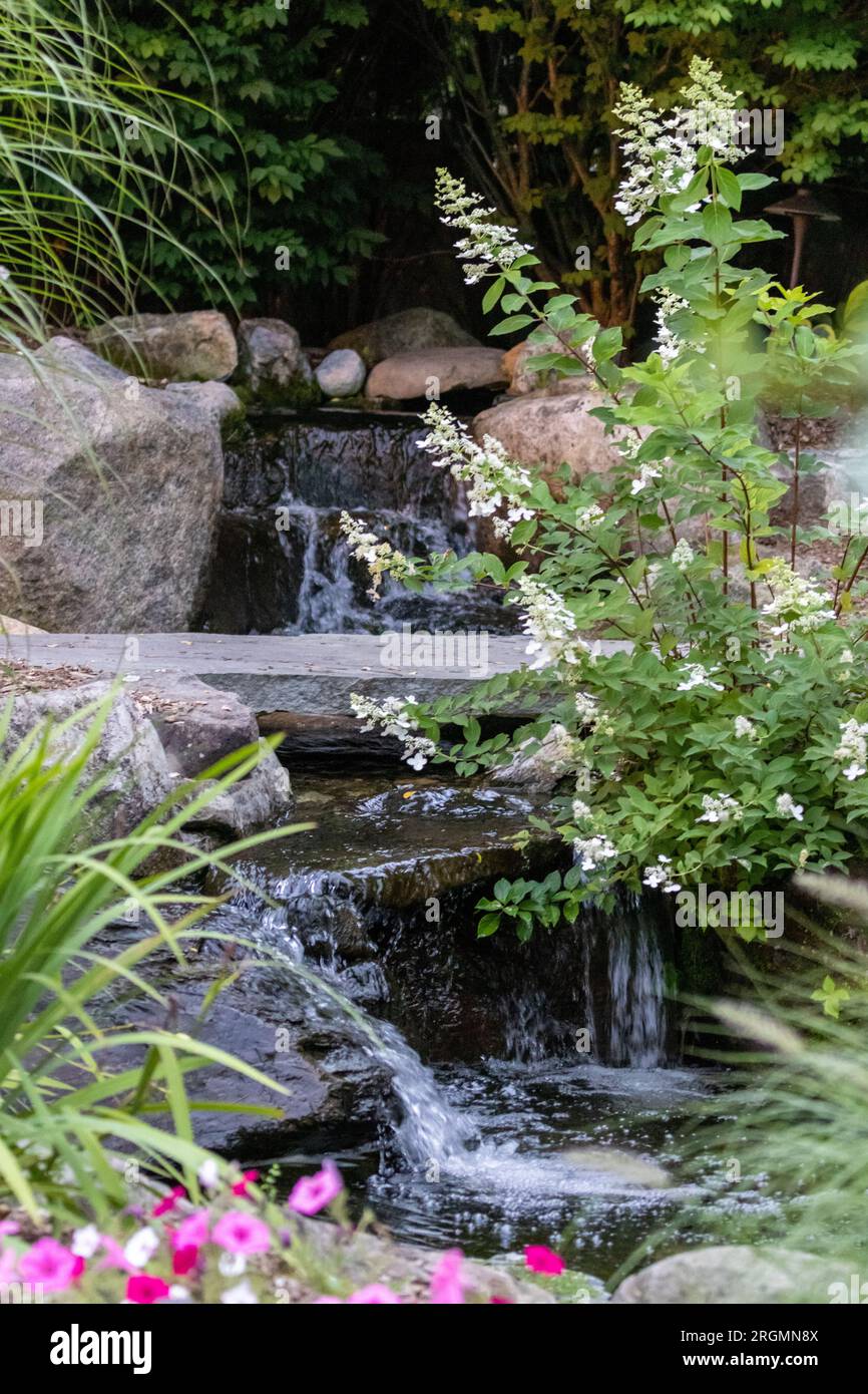 Landscape architecture featuring waterfalls and perennials for backyard ...
