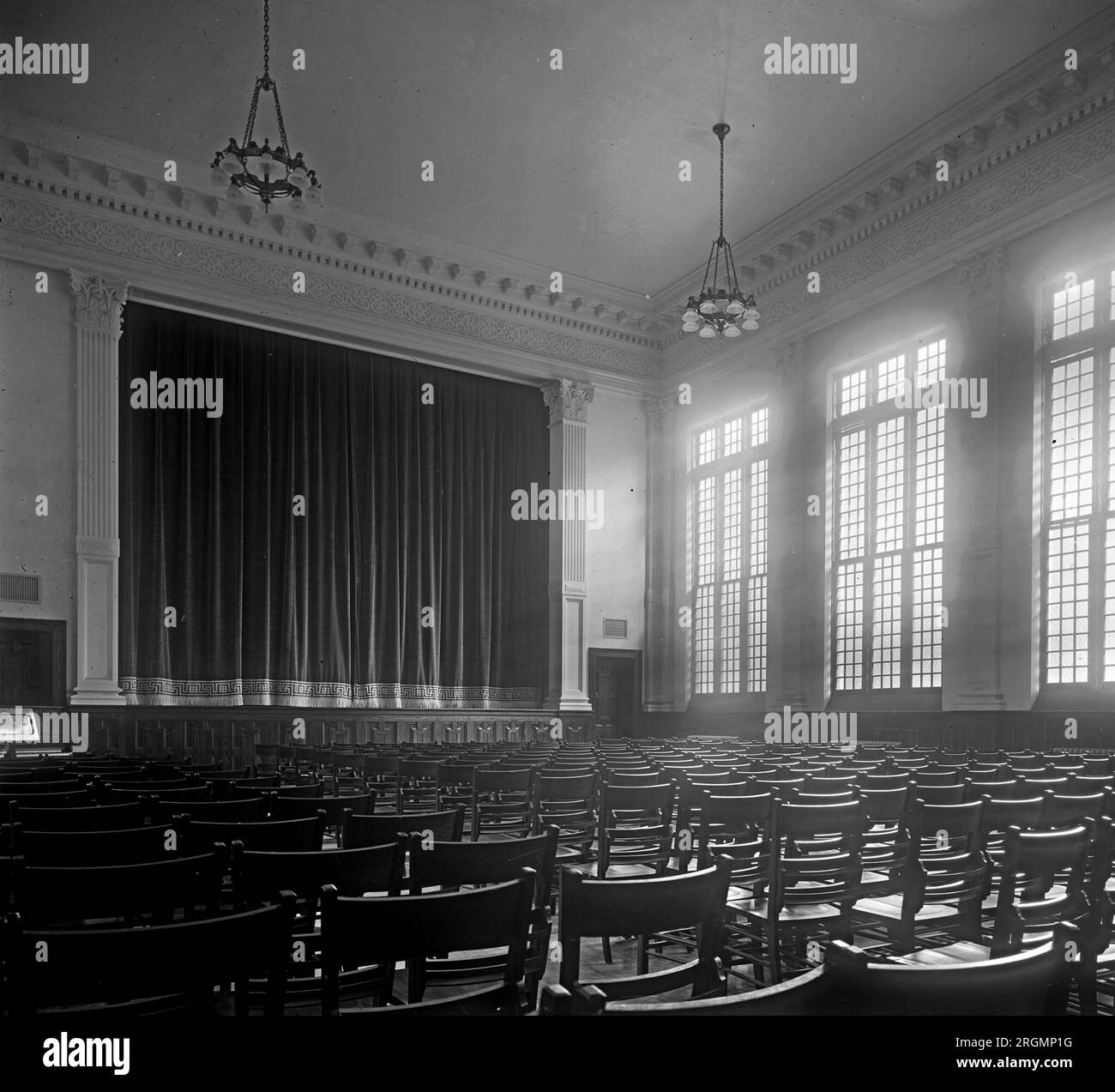 Empty auditorium of Epithany Church interior ca. 1910-1925 Stock Photo ...