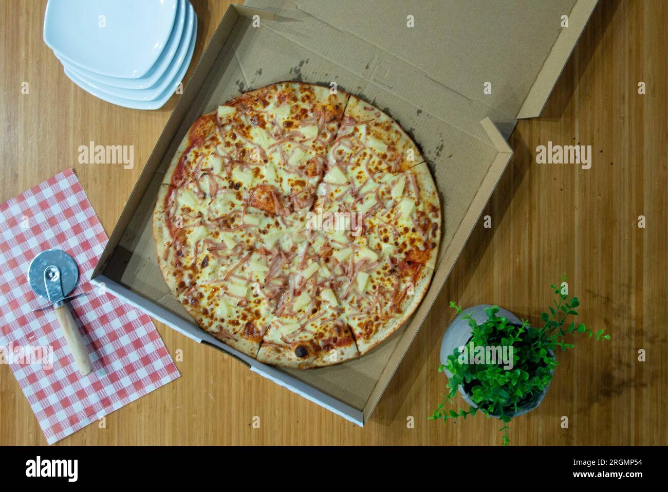 Pizza in display for the photo shoot in Tokyo, Japan. Nowadays in 2022 ...