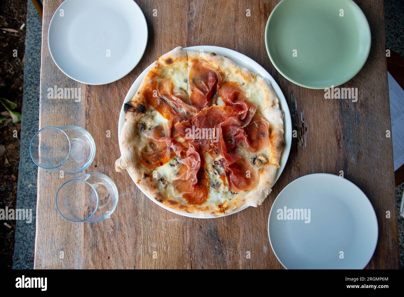 Pizza in display for the photo shoot in Tokyo, Japan. Nowadays in 2022 ...