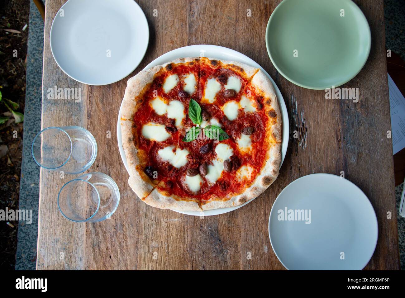Pizza in display for the photo shoot in Tokyo, Japan. Nowadays in 2022 ...