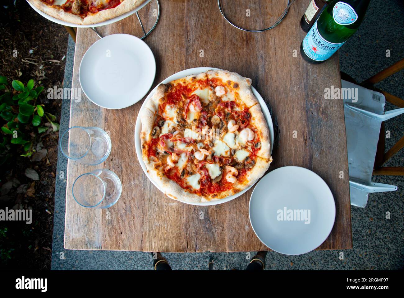 Pizza in display for the photo shoot in Tokyo, Japan. Nowadays in 2022 ...