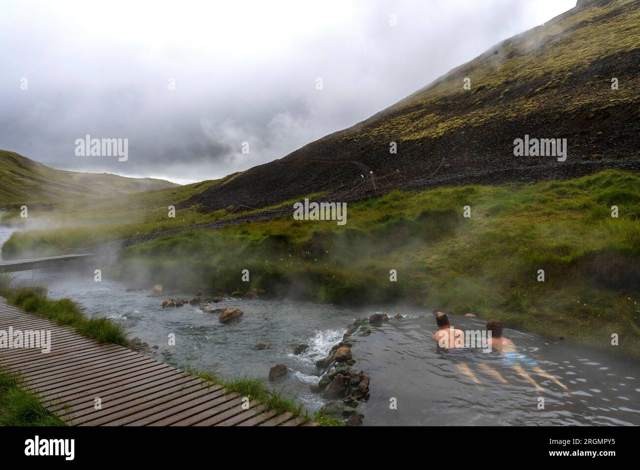 Reykjadalur Valley Hot Spring Thermal River. Hverager, Iceland Stock ...