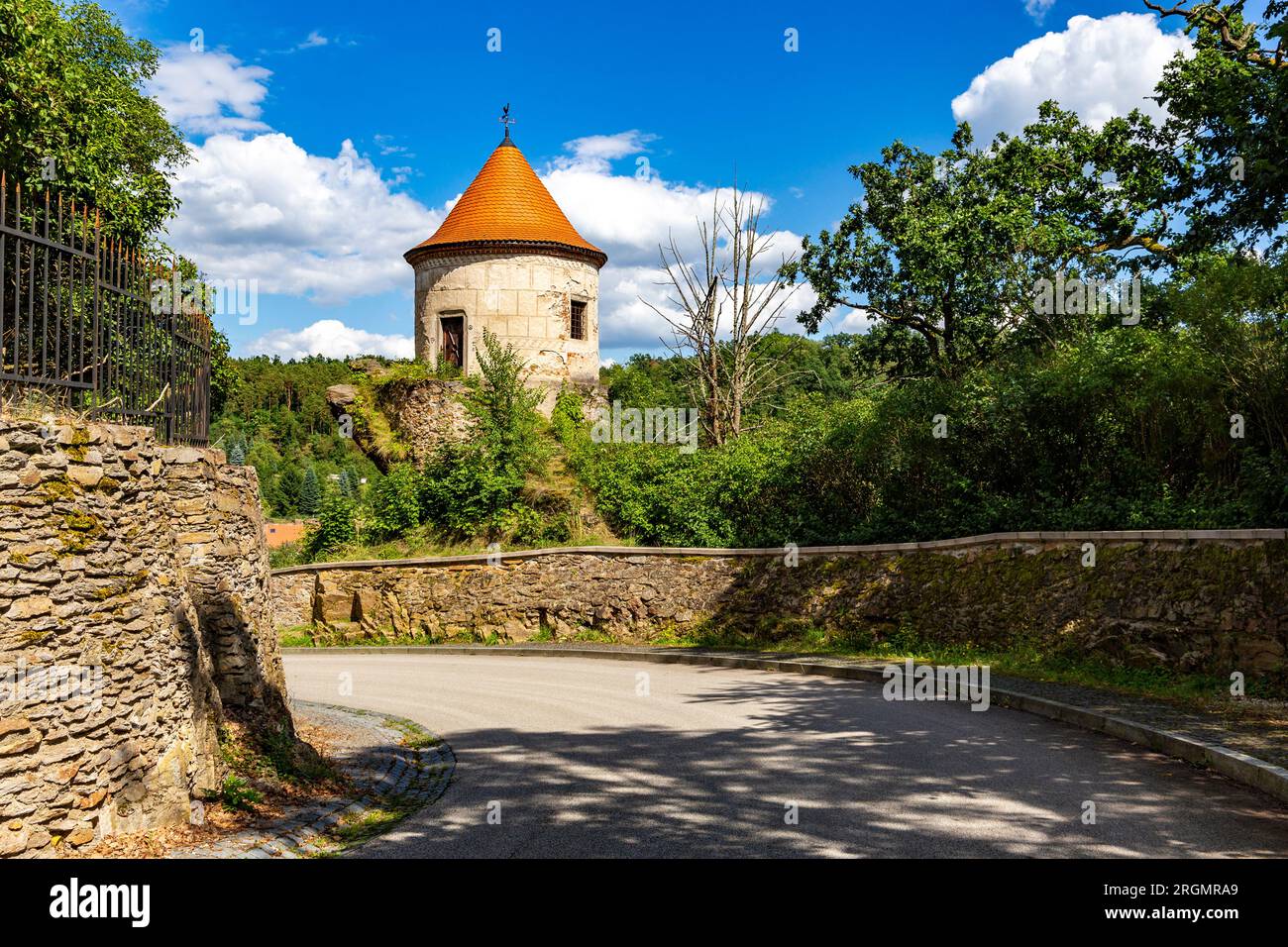 Castle in old city Bechyne in South Bohemian region, Czech republic ...